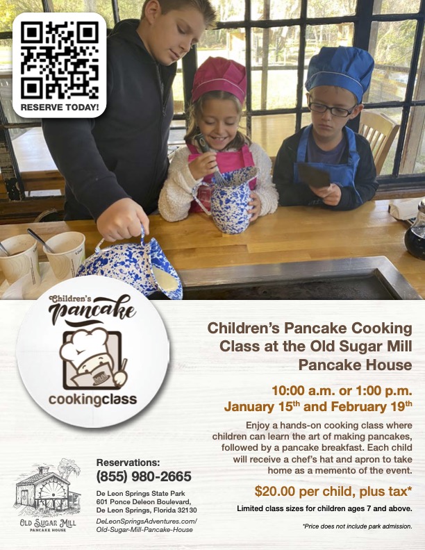 Children's Pancake Cooking Class | De Leon Springs Adventures